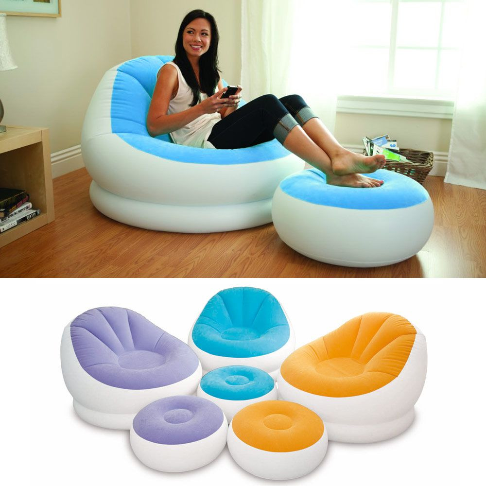 Fauteuil gonflable et son pouf - 31,95