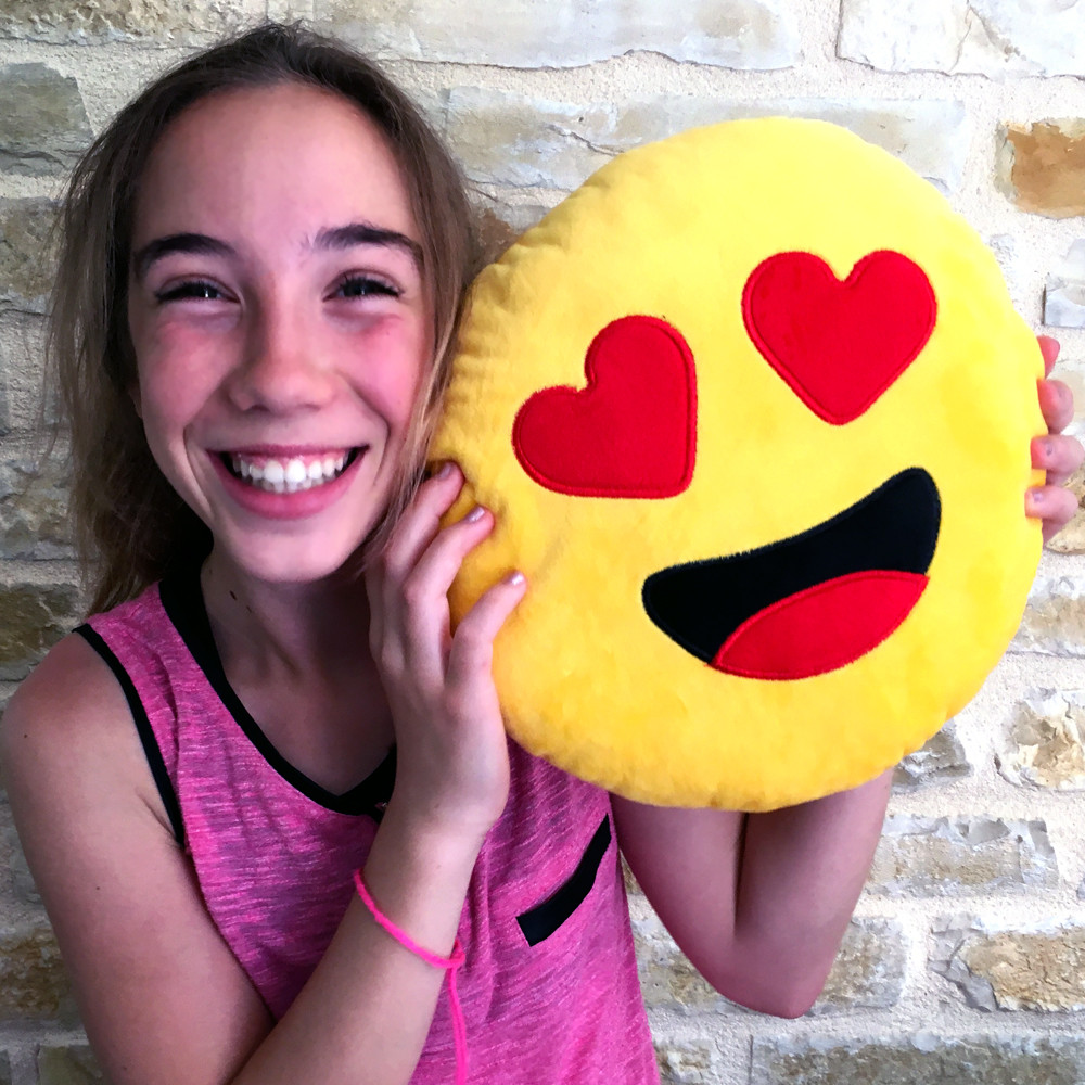 Coussin deco : Coussin Emoji Coeurs - 9,50