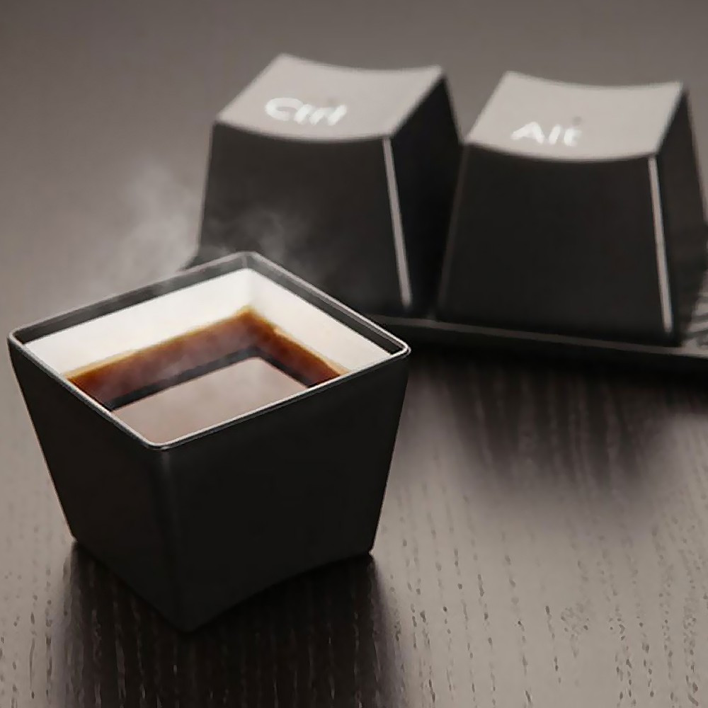 Cadeau geek : Tasses Geek Noires CTRL, ALT, DEL - 13,95