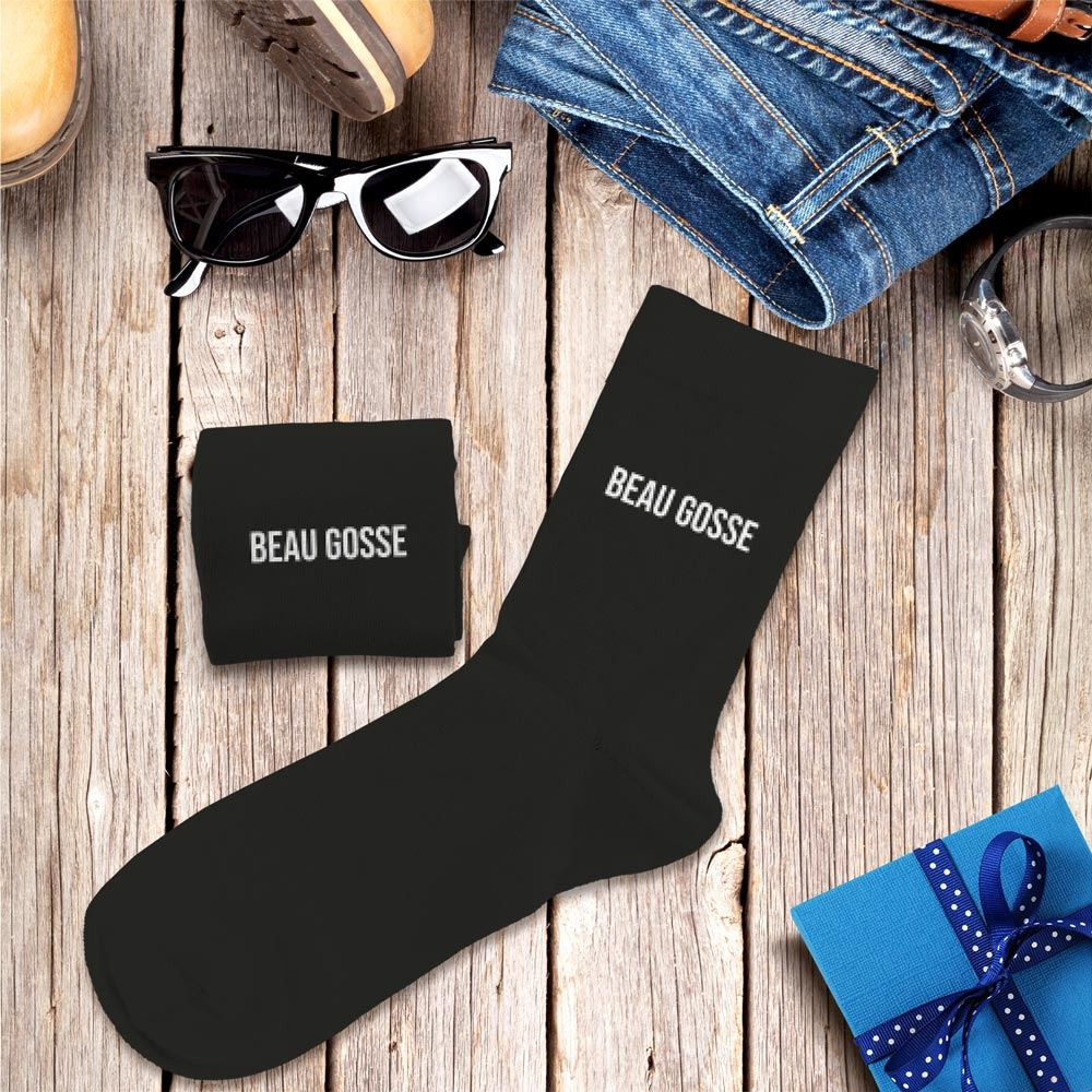 Chaussettes noires "Beau gosse" homme - 7,00