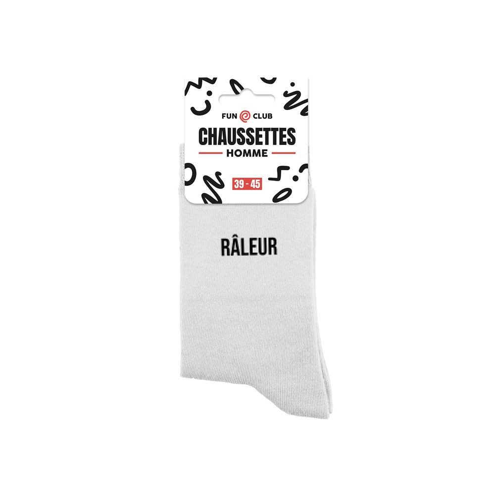 Chaussettes blanches "Râleur" homme - 8,95