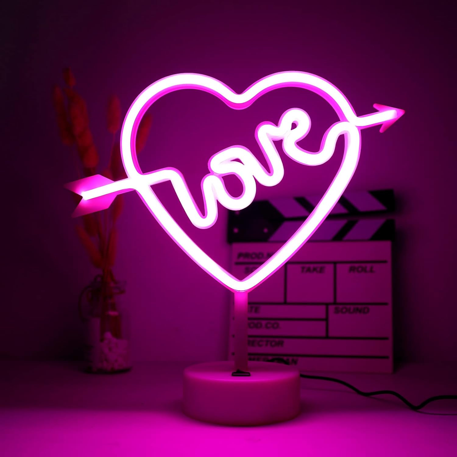 Lampe Néon Led Love Coeur Rose - 19,95
