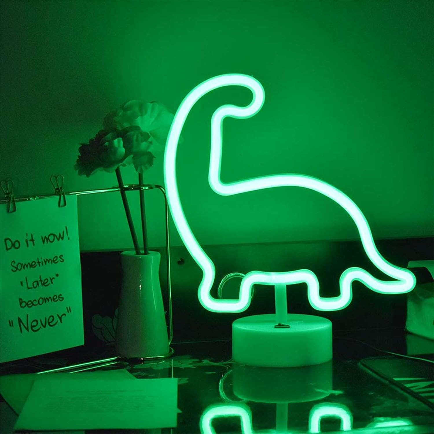 Lampe Néon Led Dinosaure Vert - 19,95